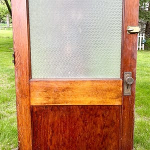 Antique Privacy Glass Wood Oak Panel Interior Door, Architectural ...