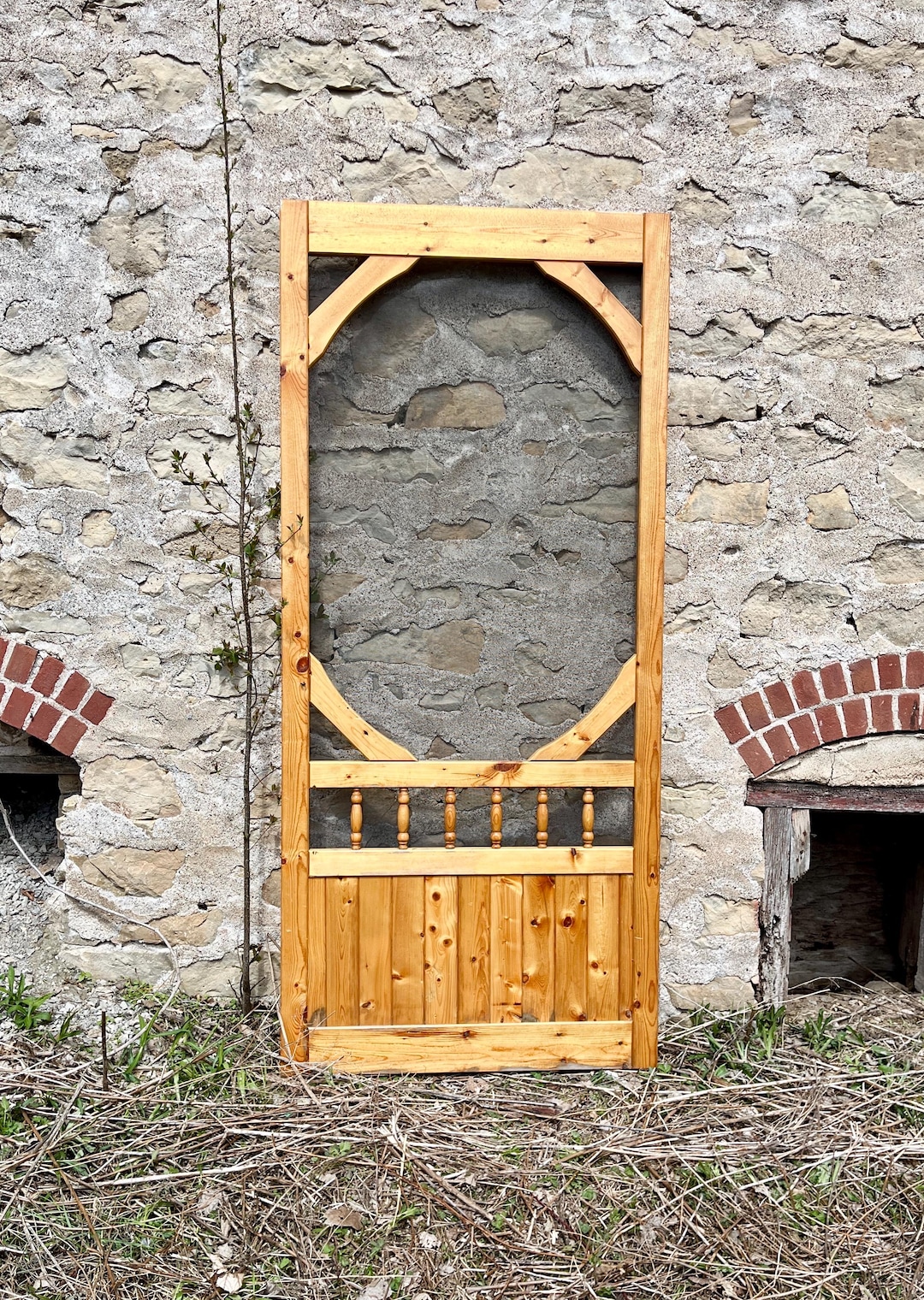 Wood Cedar Screen Exterior Door Spindle Detail Rustic Farmhouse 36" X ...