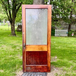 Antique Privacy Glass Wood Oak Panel Interior Door, Architectural ...