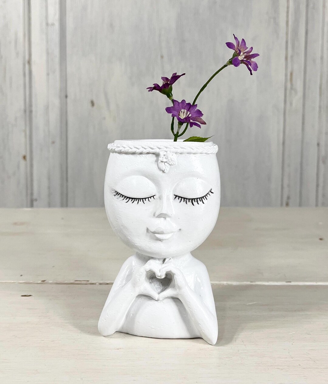 Girl Woman Face Planter Pot Succulent Air Plant Pot Vase EZ4 - Etsy