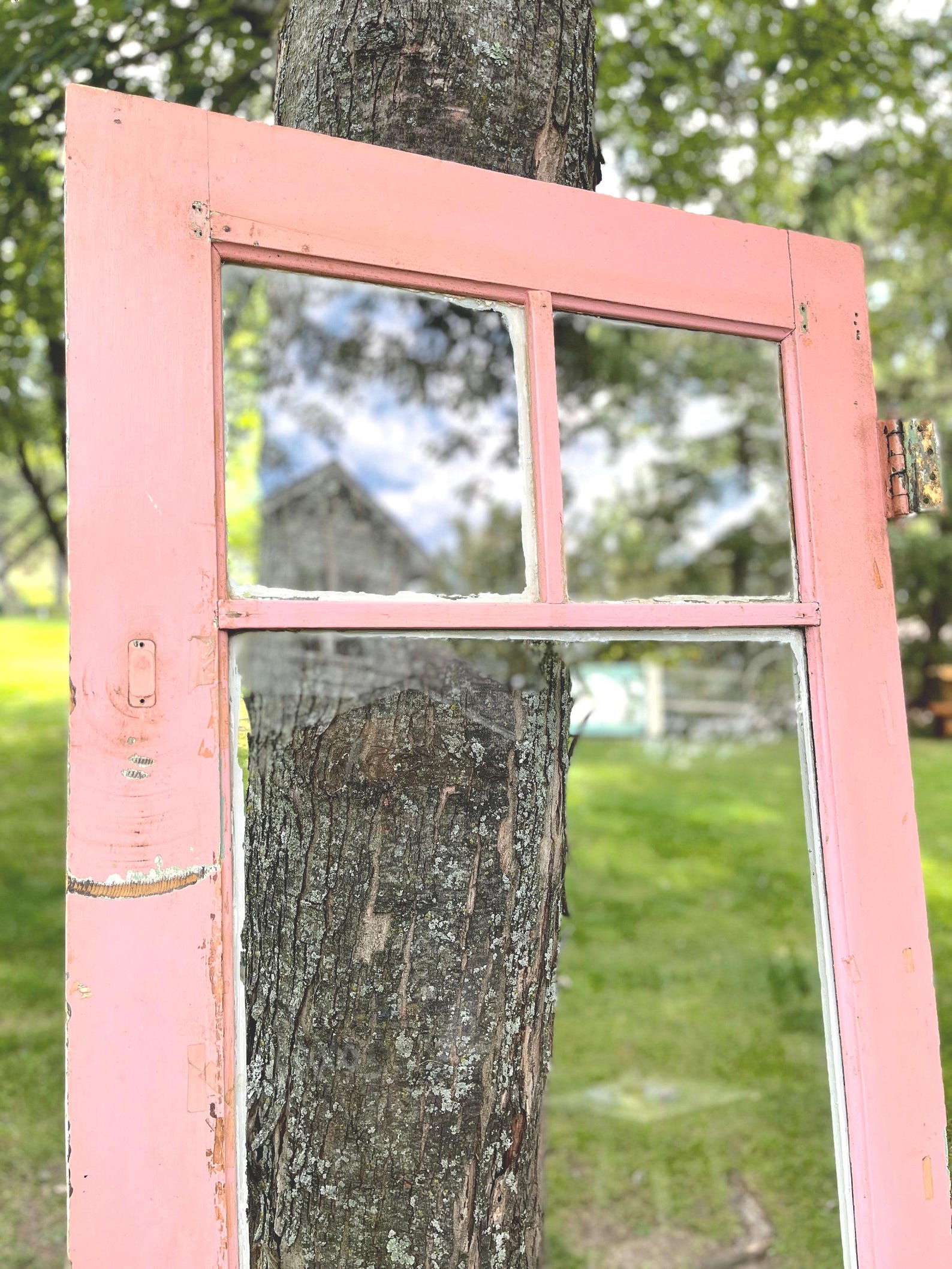 Antique Wood Wavy Glass Exterior Entry Door, Reclaimed, Architectural ...