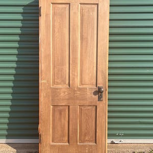 Antique Wood Oak Prehung Four Panel Interior Door, Renovation ...
