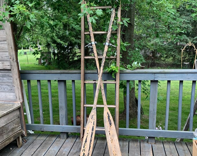 Vintage Set of Bass Pro Simplex Wood Boat Oars, Nautical Lake Cabin ...