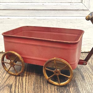 Rustic Red Wagon for Decor Farmhouse Garden Porch Yard Art Planter DX98 ...
