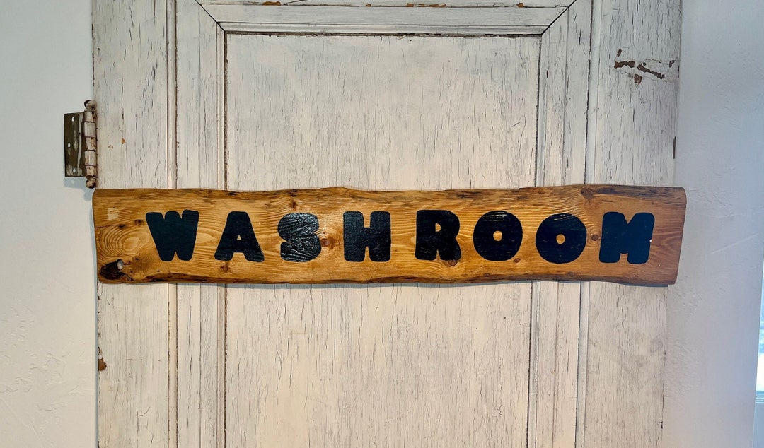 Rustic Wood Live Edge Washroom Bath Mudroom Sign EL78 - Etsy
