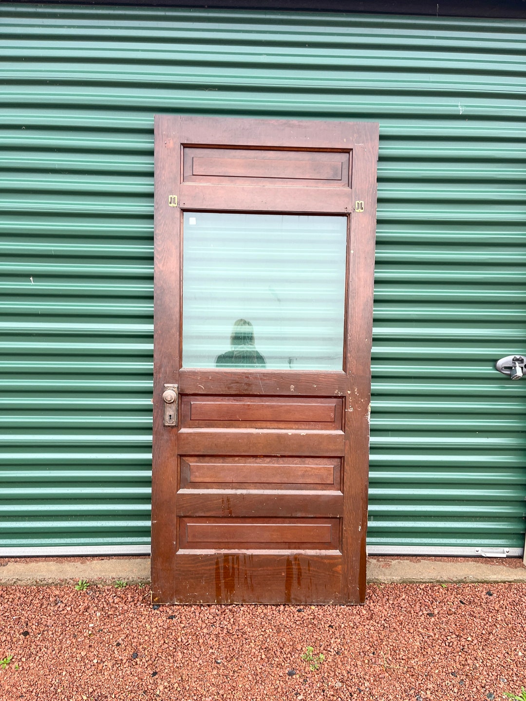 Antique Rustic Wood Glass Window Exterior Panel Door, Architectural ...