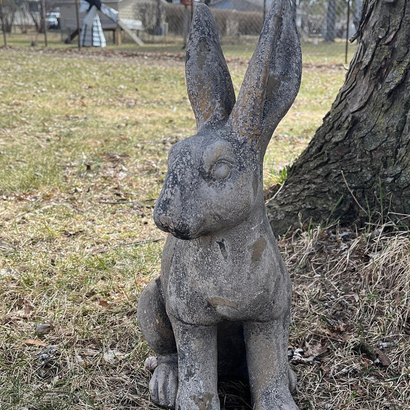 Rabbit Garden Statue - Etsy