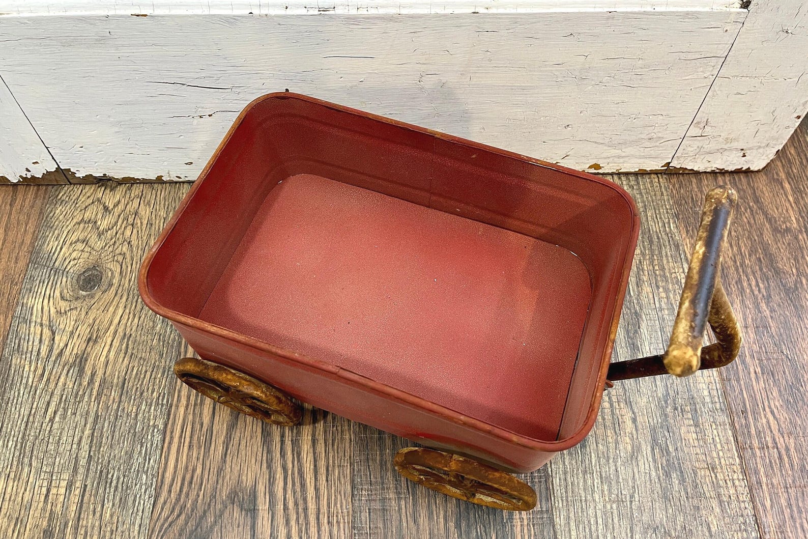 Rustic Red Metal Wagon for Decor Farmhouse Garden Porch Yard Art ...