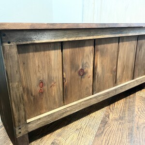 Rustic Farmhouse Wood Bench W/ Storage Entryway Porch Mudroom Bedroom ...