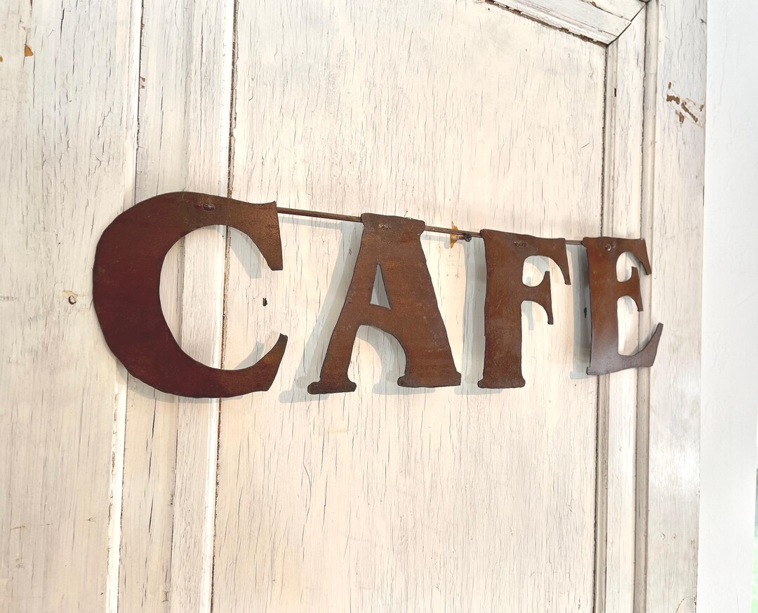 Rustic Metal Cafe Sign Wall Hanging Kitchen Coffee Shop Decor EH52 - Etsy