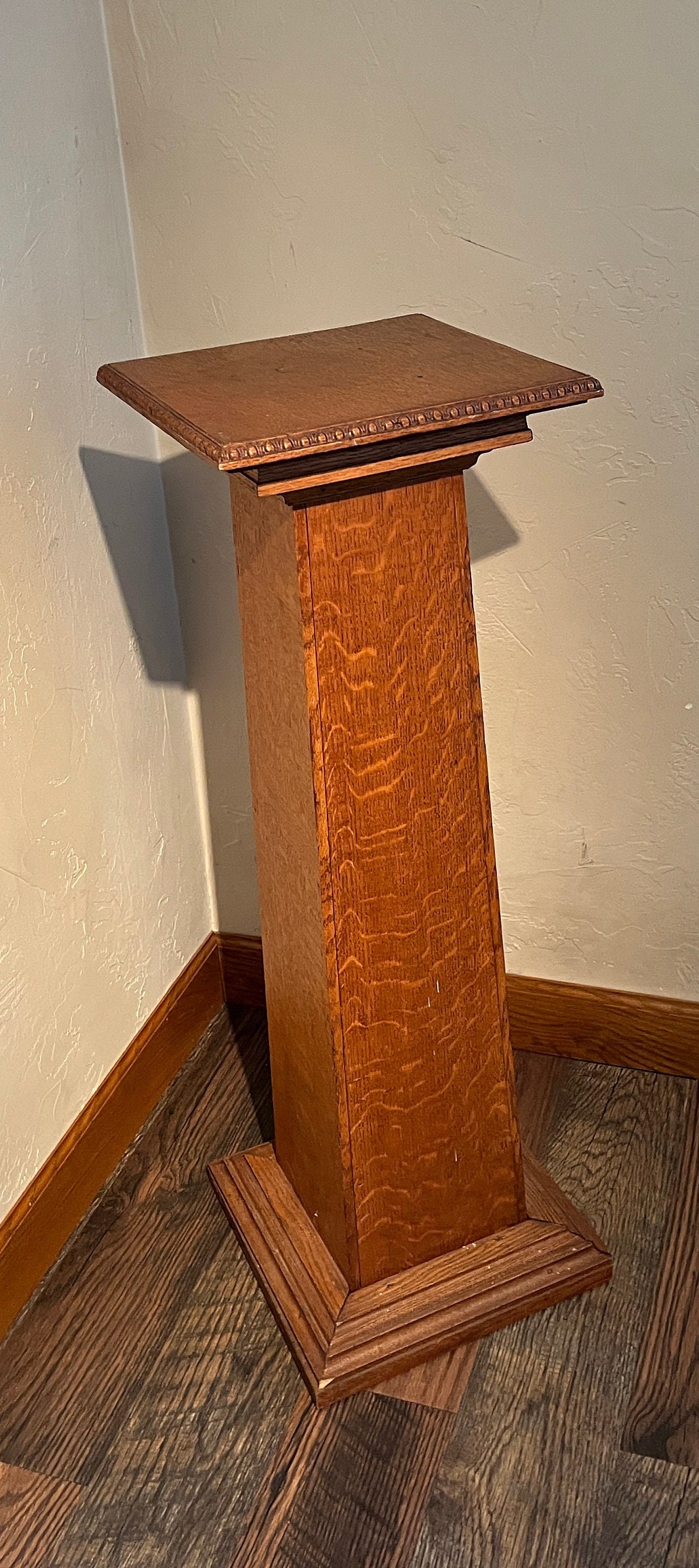 Antique Oak Pedestal Stand Mission Baluster Style Plant Stand - Etsy