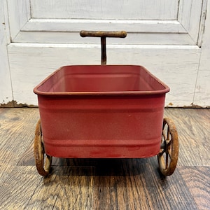 Rustic Red Wagon for Decor Farmhouse Garden Porch Yard Art Planter DX98 ...