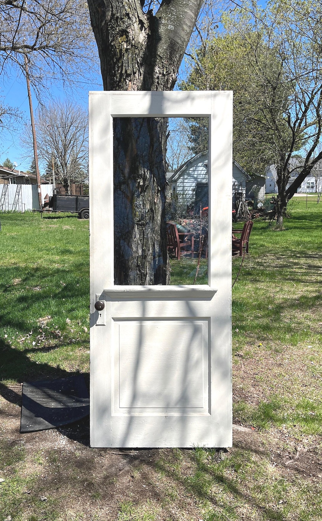 Antique Single Pane Glass Wood Entry Door, Reclaimed, Architectural ...