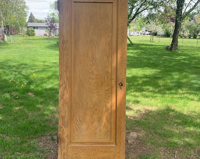Antique Oak Wood Five Panel Interior Door Rustic Farmhouse Reclaimed Renovation