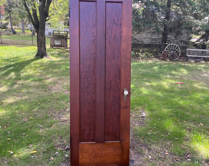 Antique Wood Two Vertical Panel Interior Door, Reclaimed, Architectural ...
