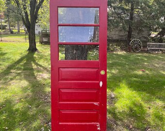 Antique Wood Half Lite Arched Window Entry Door, Architectural Salvage ...