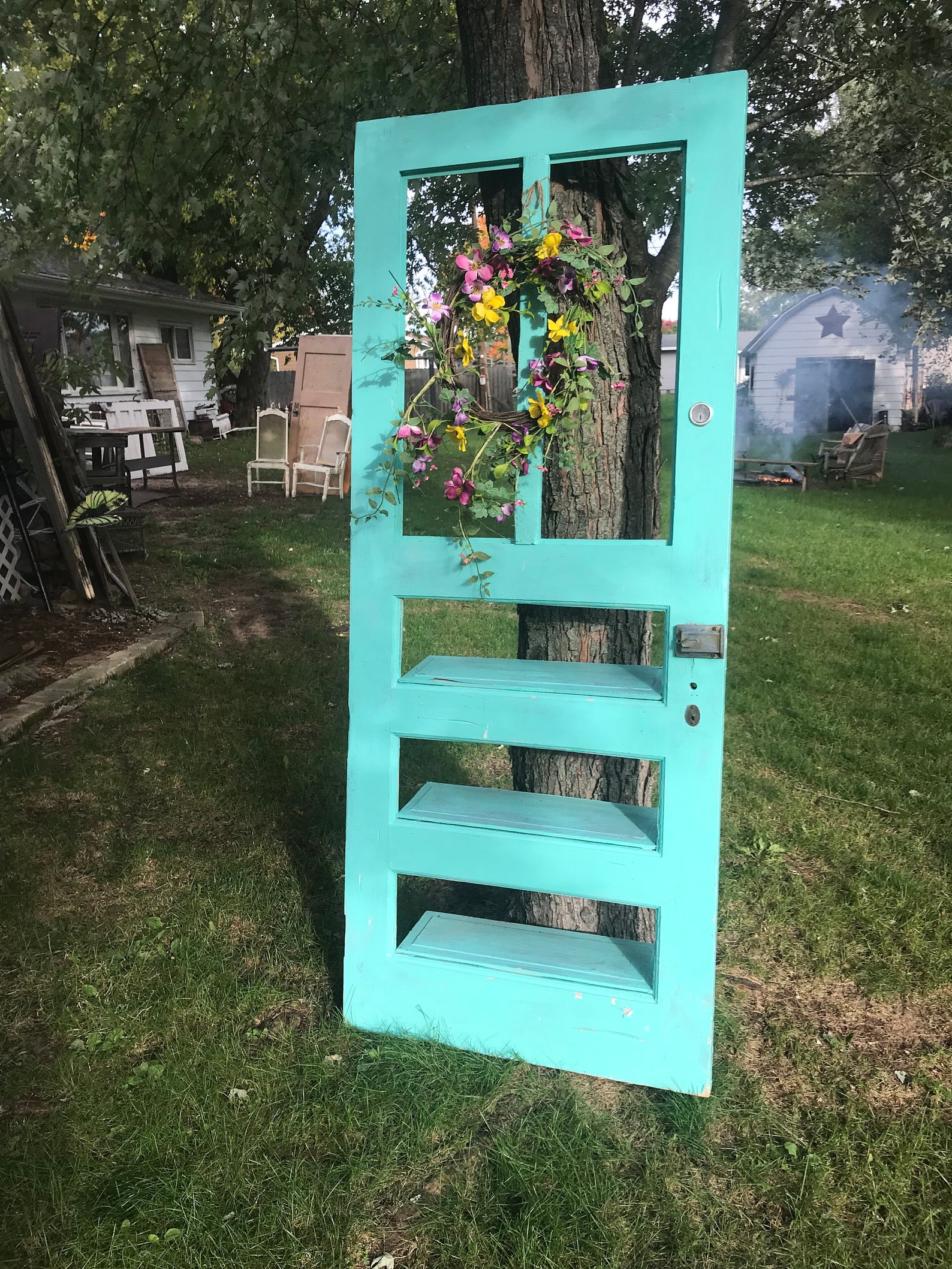 Upcycled Antique Door Wall Display Shelf Door for Wedding or - Etsy