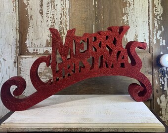Merry Christmas Shelf Sign - Etsy