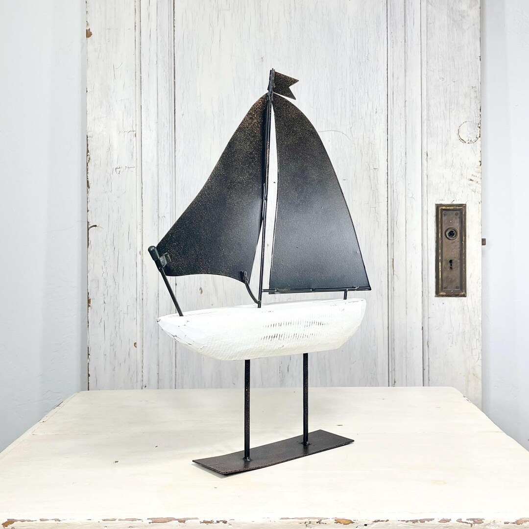 Modern Sailboat Statue Coastal Tabletop Decor FA89 - Etsy