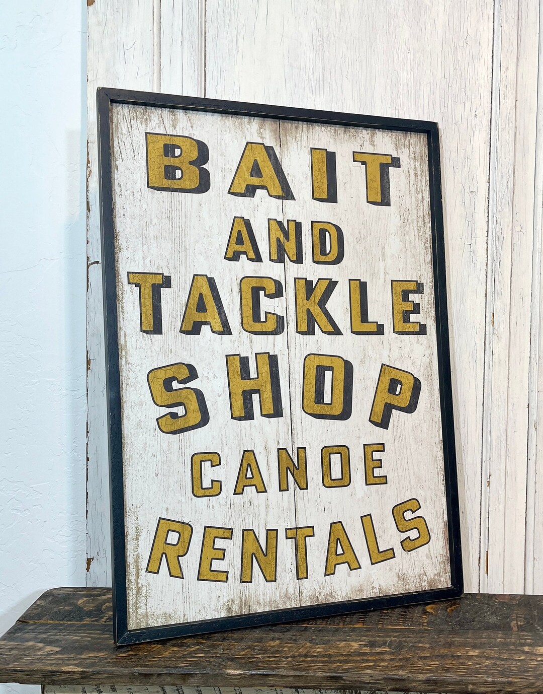 Bait & Tackle Wood Canoe Rentals Wood Sign Woodland Lodge Cabin ...