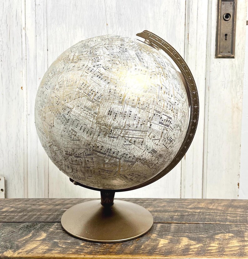 Musical Note Decoupage World Globe: Gift for Pianist - Etsy