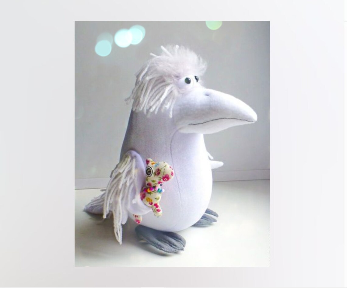 White Crow Plush Sewing Patterns Plush Toy - Etsy
