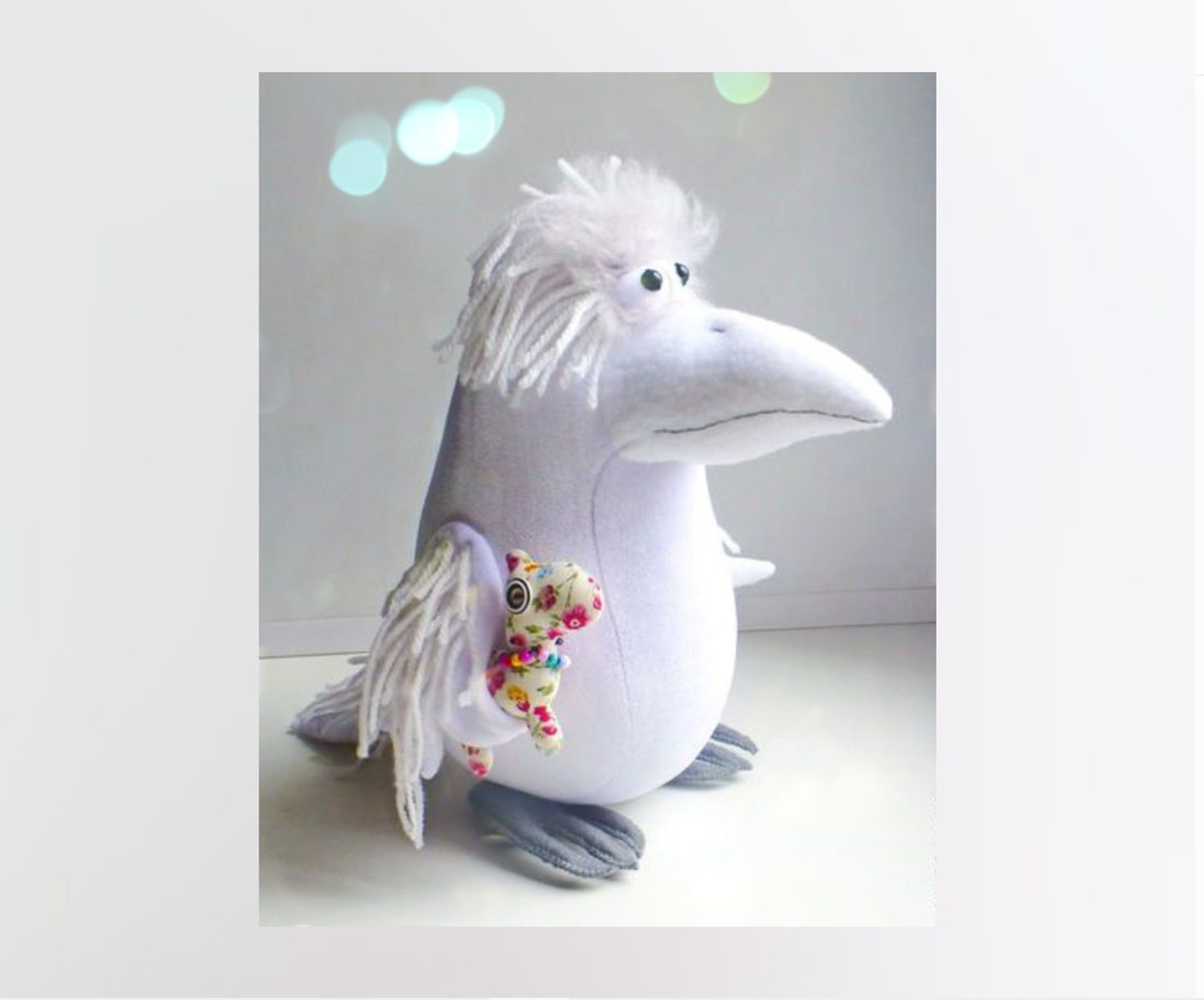 White Crow Plush Sewing Patterns Plush Toy - Etsy