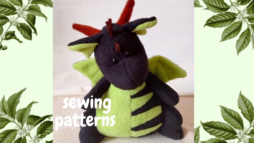 Do It Yourself Sewing Pattern Dragon Plush Sewing Patterns Toy 8 Inches ...