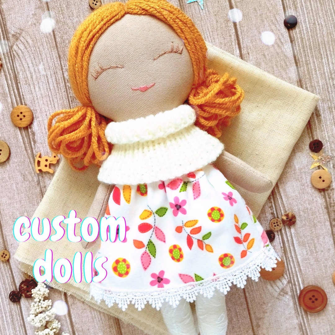 Personalized Dolls Rag Doll Girl Cloth Doll Baby's First Doll Toddler ...