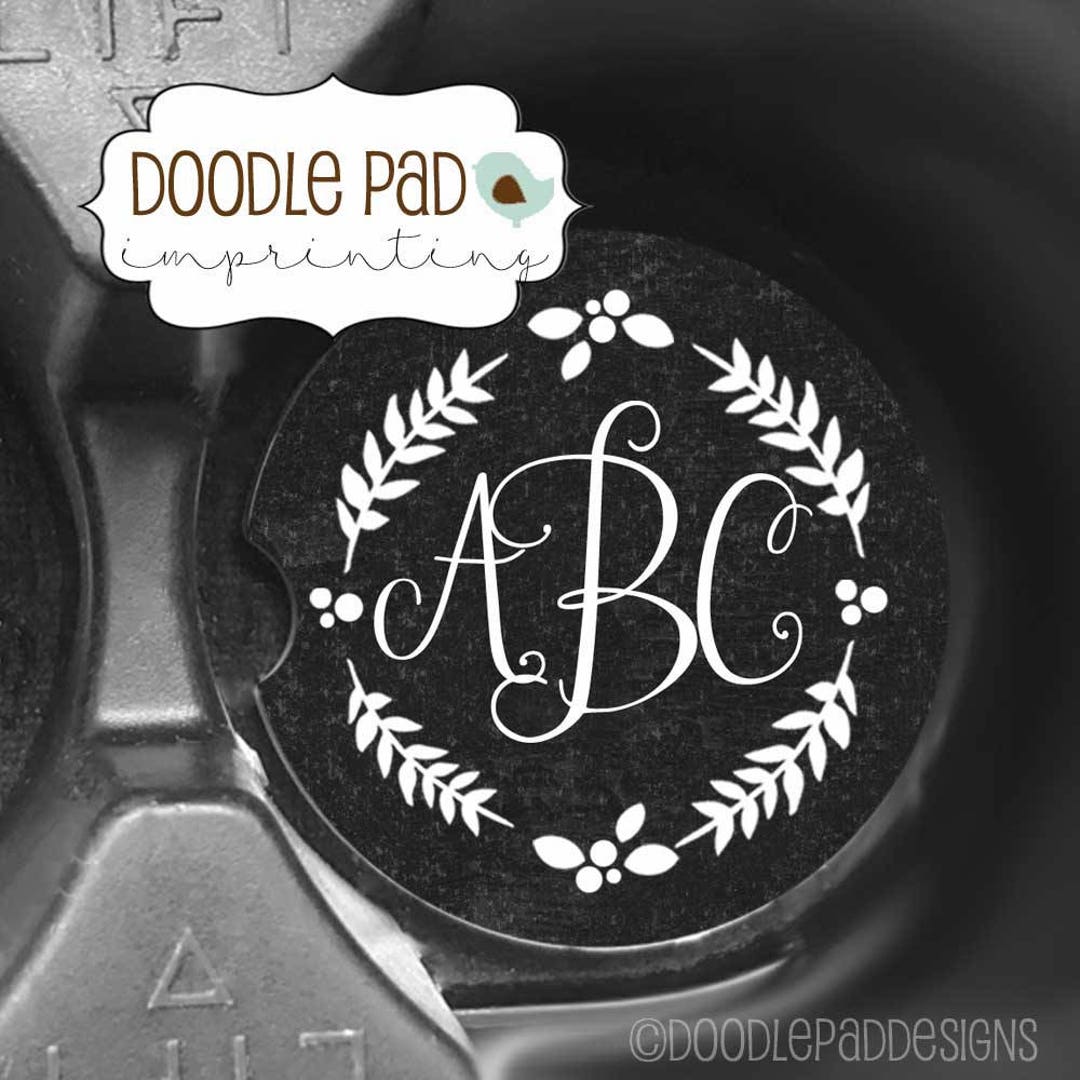 Personalized Car Coaster, Chalkboard Monogram Car Coasters, - Etsy