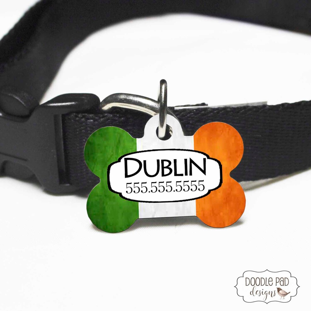 Irish Flag Pet ID Tag Irish Dog Tag for Dogs Personalized Cat Name Tag ...
