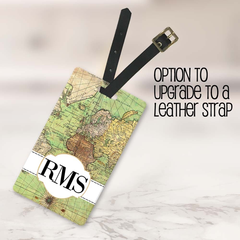 Personalized Luggage Tag World Map Bag Tag | Etsy