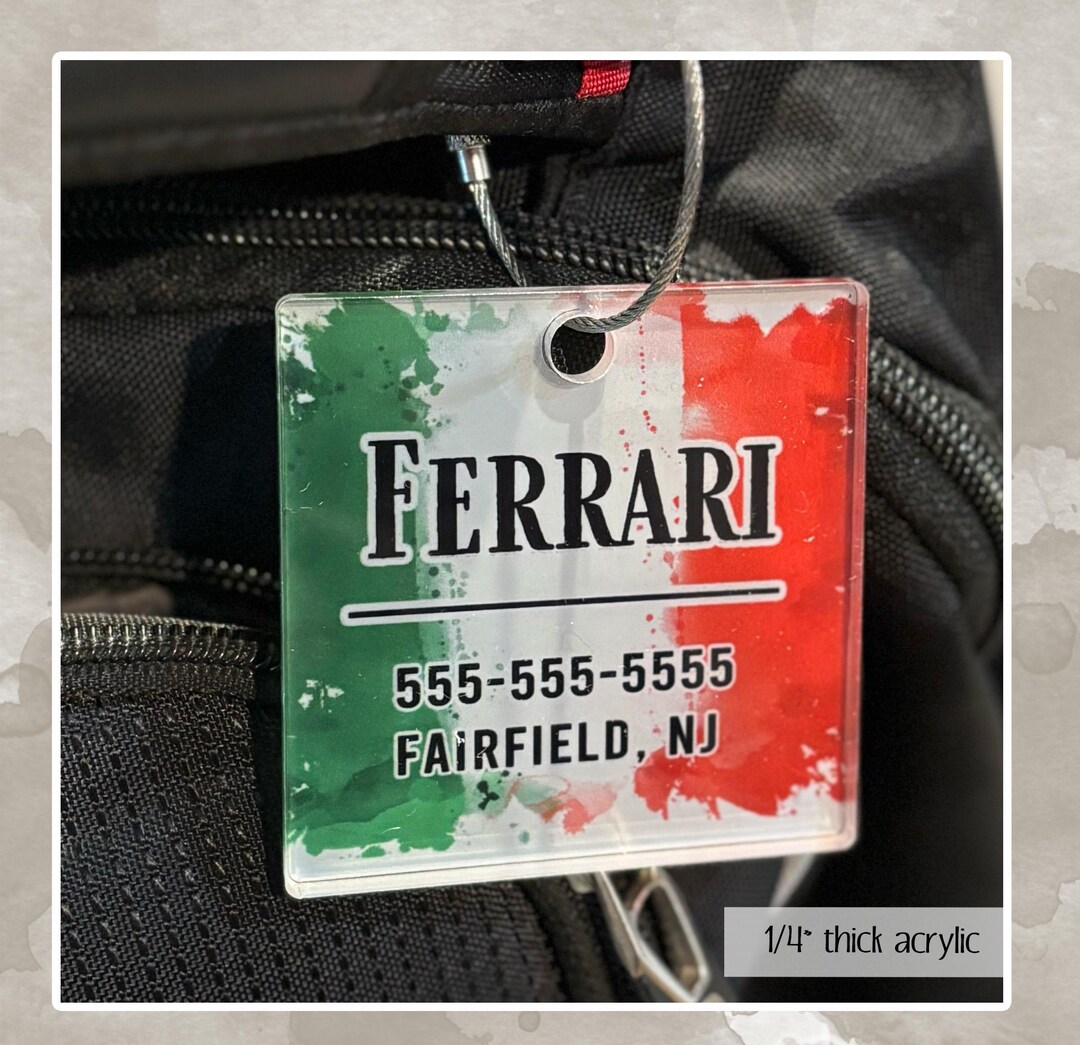 Personalized Luggage Tag Italy Vacation Gift Custom Italian Flag ...