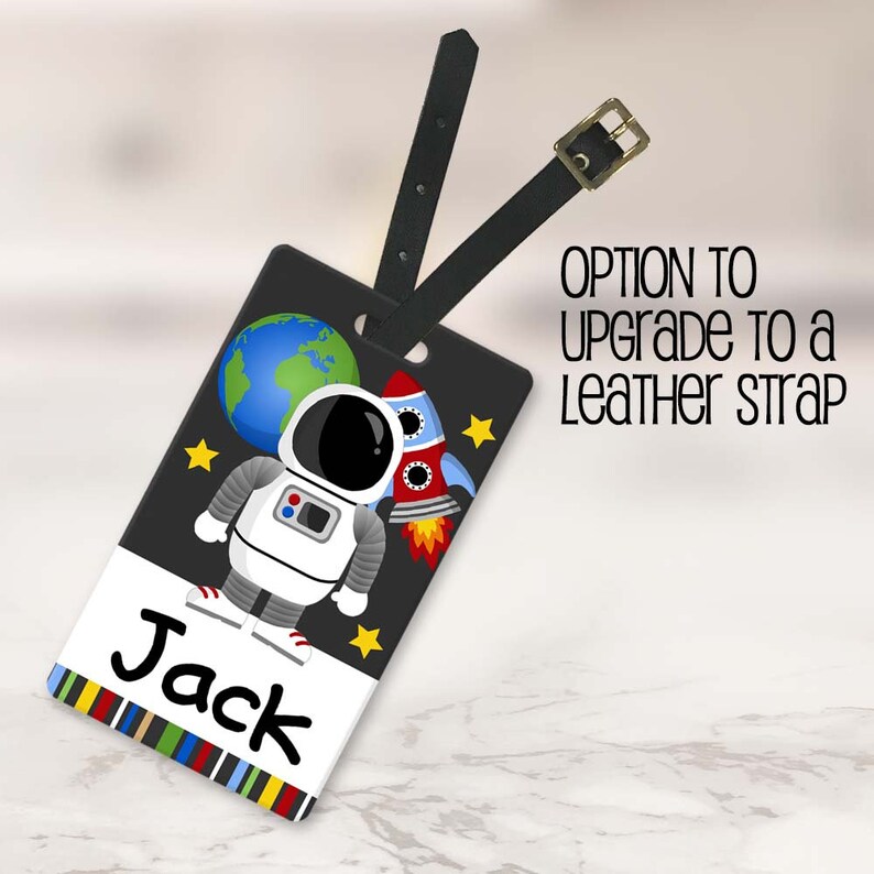 Personalized Luggage Tag for Kids, Space Astronaut Diaper Bag Tag - Etsy