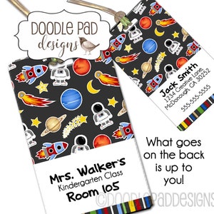 Personalized Luggage Tag for Kids, Space Astronaut Diaper Bag Tag - Etsy