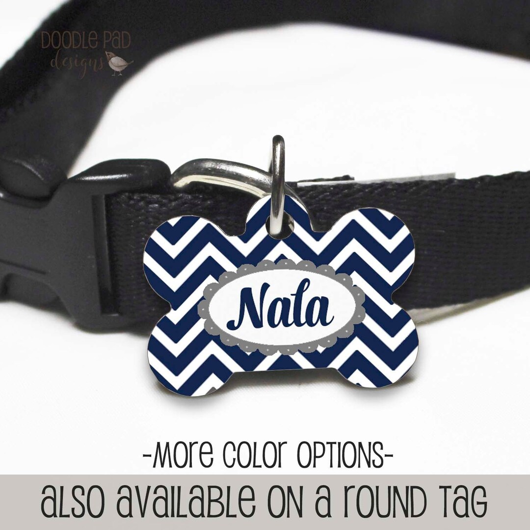 Chevron Dog Tag for Dogs Personalized Cat Collar Name Tag Custom Colors ...