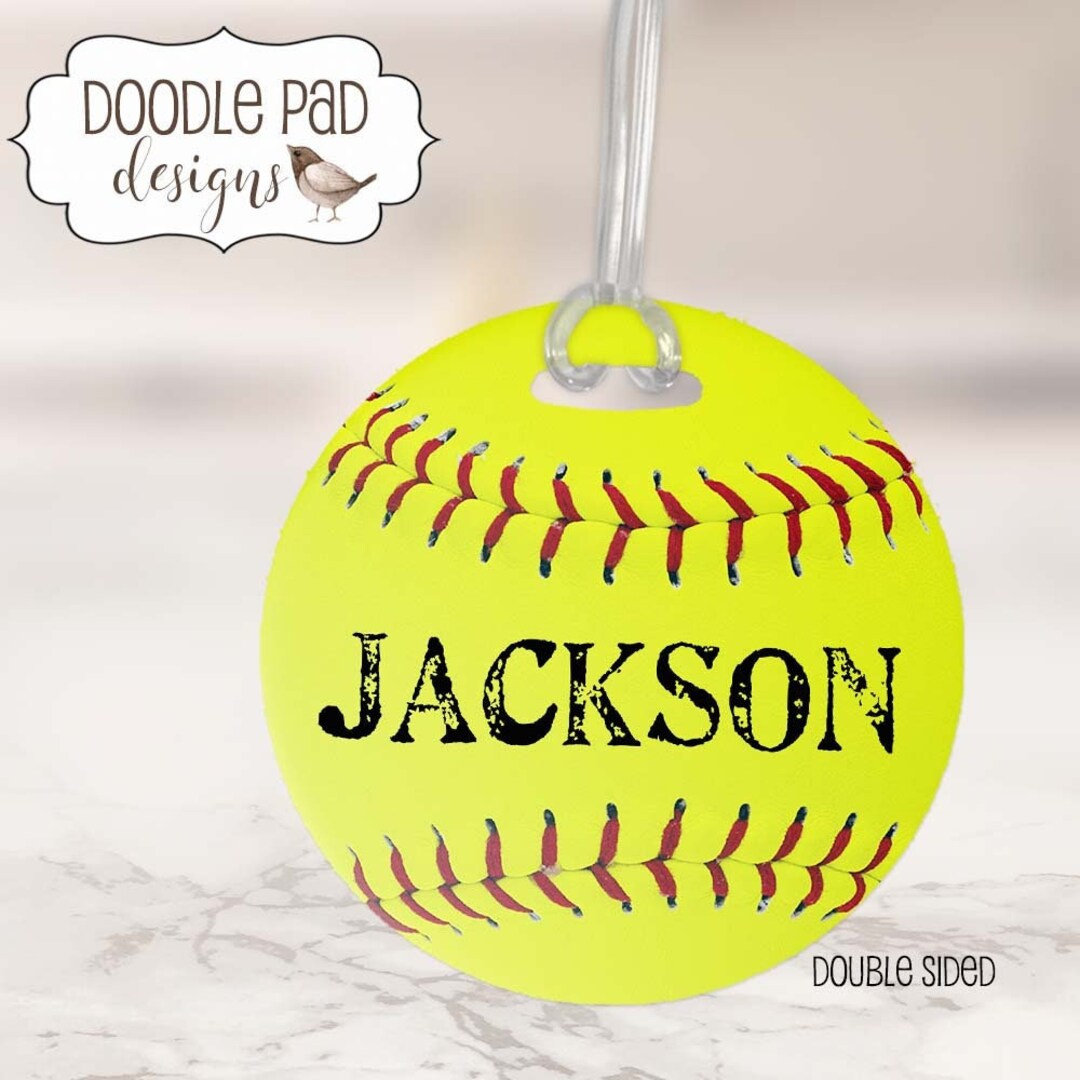 Softball Bag Tag Personalized Sports Bag Tag - Etsy