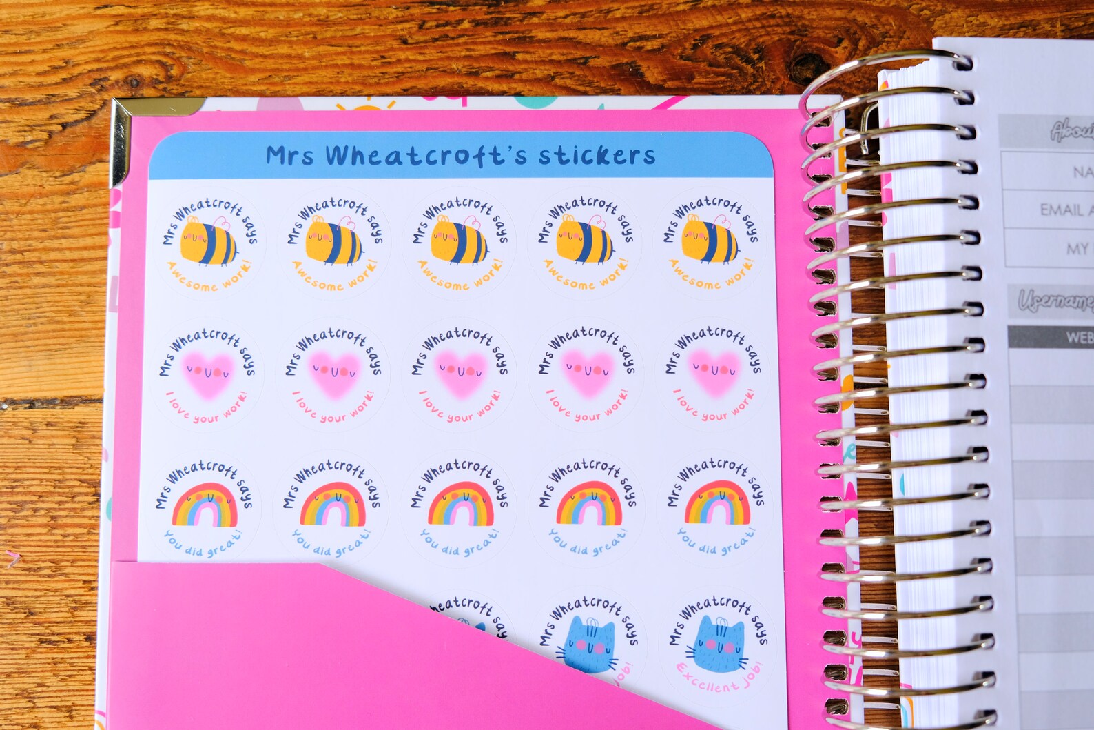 Custom Cute Teacher Sticker Sheet 30 Round 1 Inch Stickers - Etsy