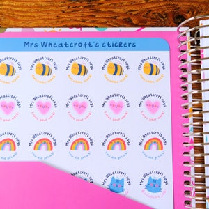 Custom Cute Teacher Sticker Sheet 30 Round 1 Inch Stickers - Etsy