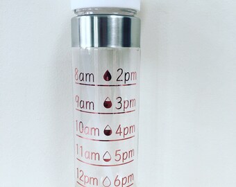 Water bottle with time | Etsy