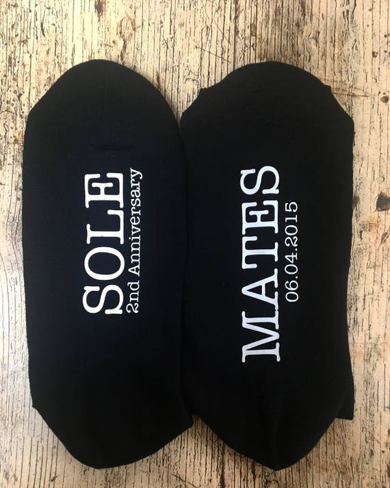 Cotton anniversary sole mate socks 2nd anniversary groom | Etsy