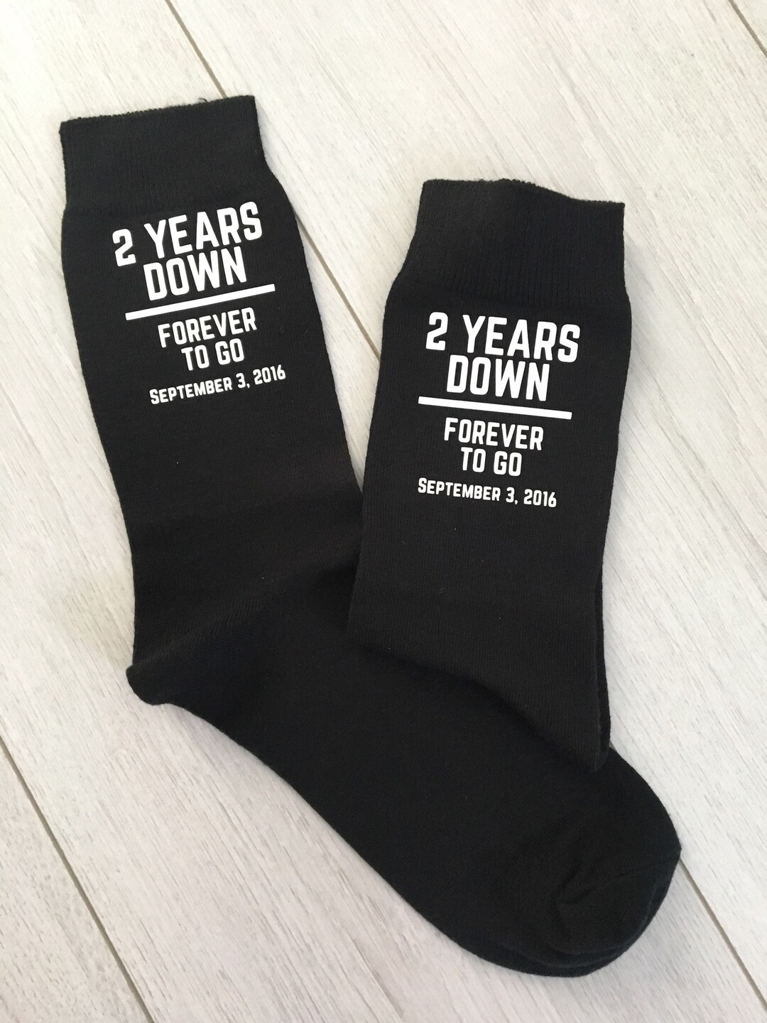 2nd Anniversary Personalised Socks for Cotton Anniversaries, Mens Socks ...
