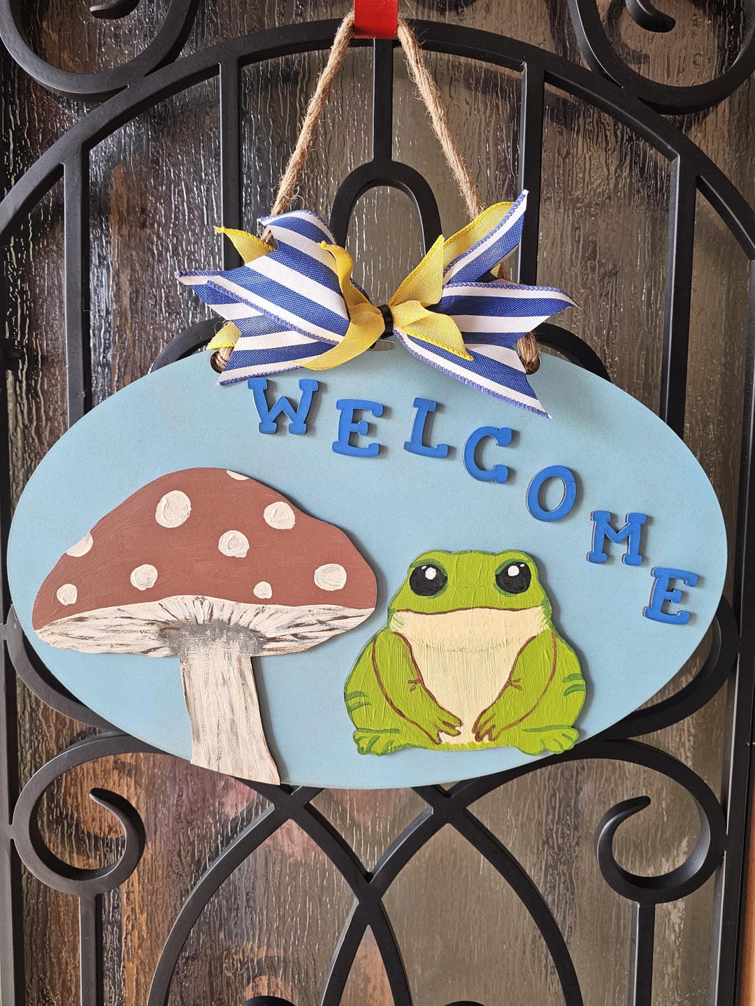 Toad and Mushroom Welcome Sign - Etsy