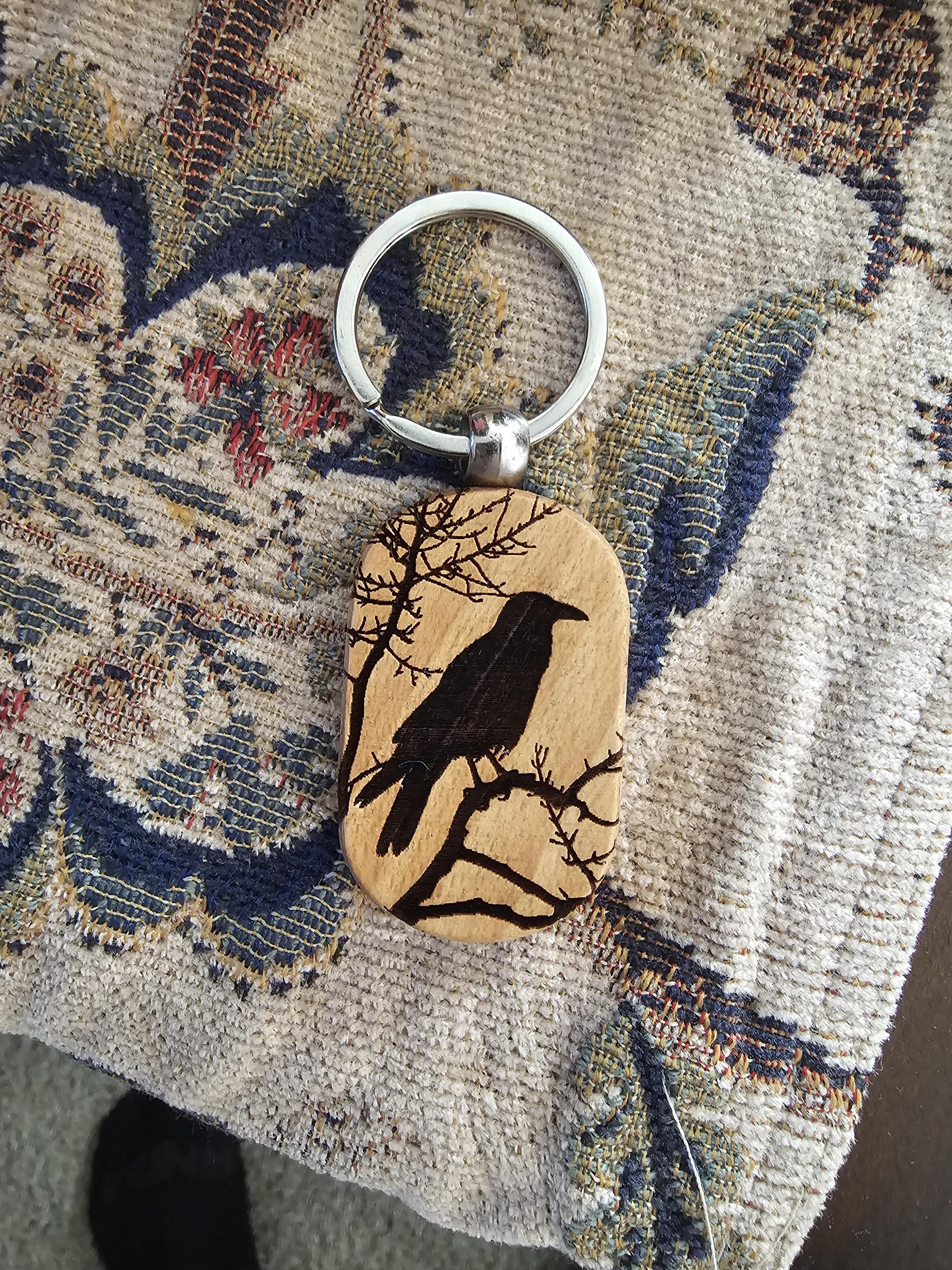Personalized Raven Keychain - Etsy