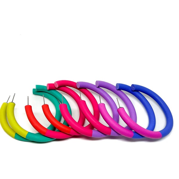 Large Colorful Earrings - Etsy