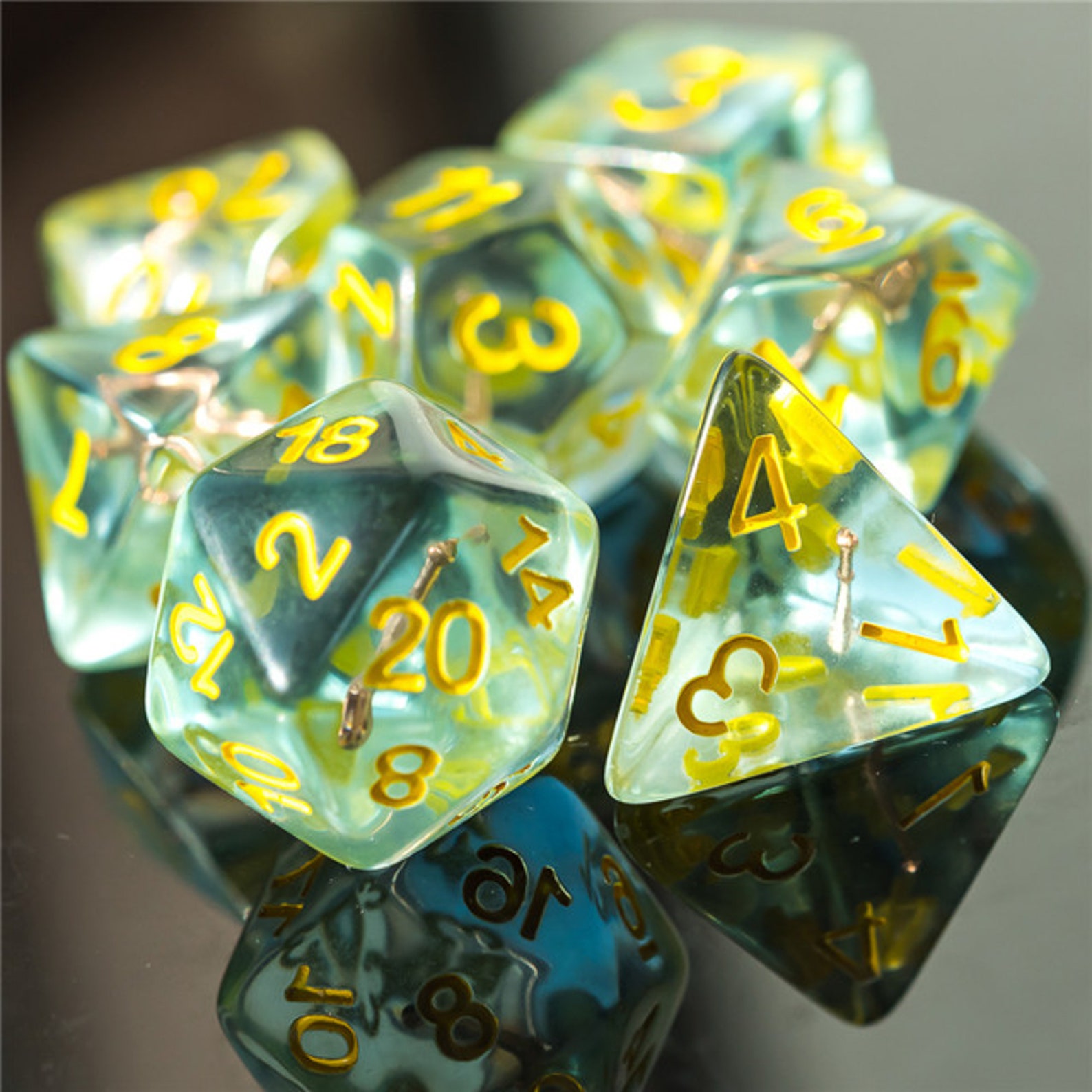 Cleric's Mace Rogue Club Clear Dice Set D20 for RPG Game - Etsy