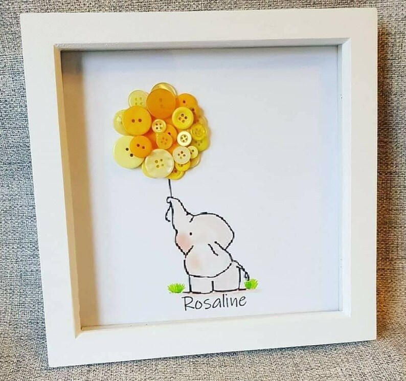 Baby frame gift personalized elephant art | Etsy