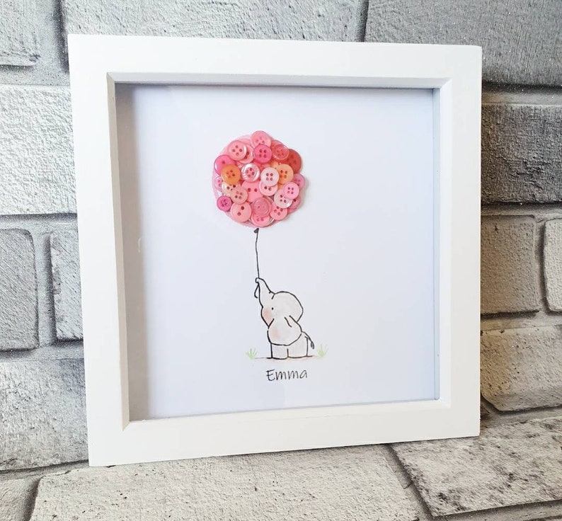 Baby frame gift personalized elephant art | Etsy