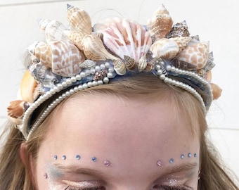 Mermaid Crown ,siren Shell Headdress,mermaid Horned Headdress,shell ...