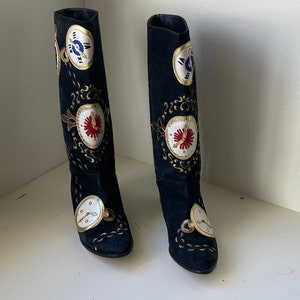 80s Zalo Clock Boots Suede Size 7 - Etsy